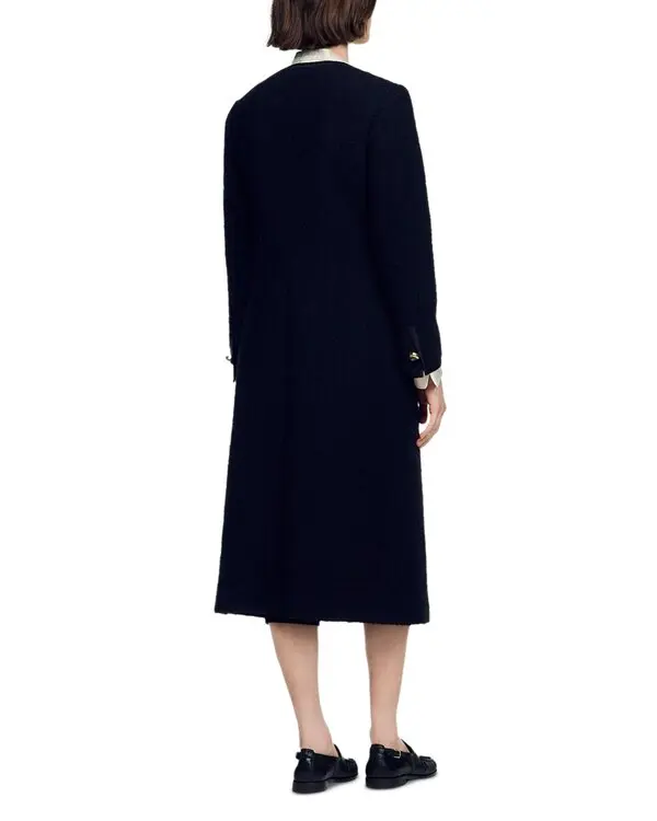 Sandro Saywer Asymmetrical Tweed Coat