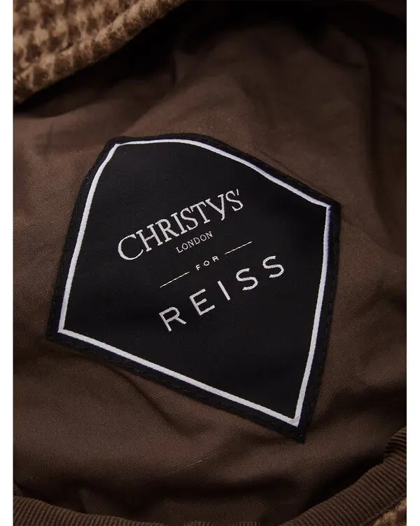 REISS Arbor Wool Houndstooth Newsboy Cap