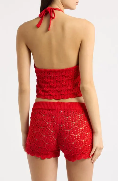 HELLO MOLLY Palm Shade Halter Knit Top