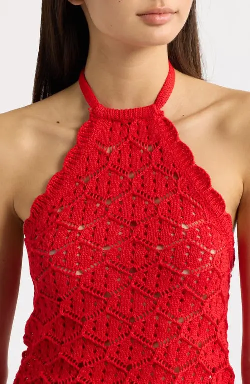 HELLO MOLLY Palm Shade Halter Knit Top