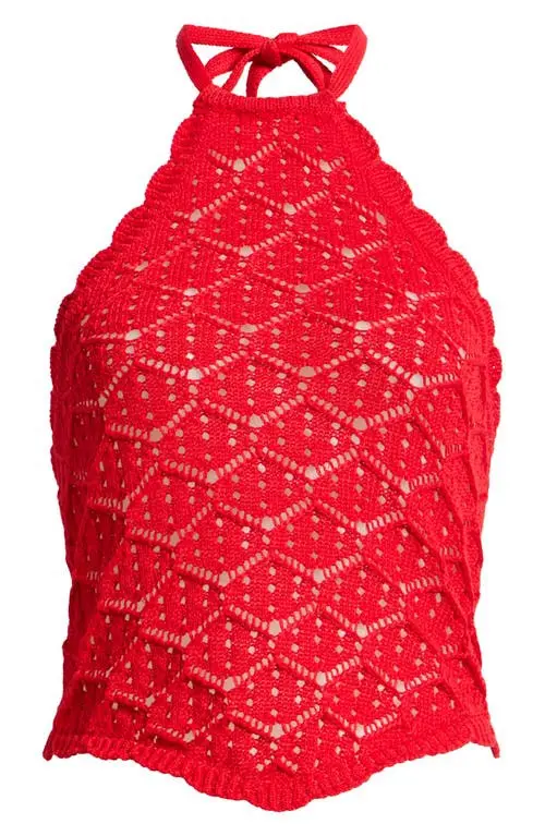 HELLO MOLLY Palm Shade Halter Knit Top