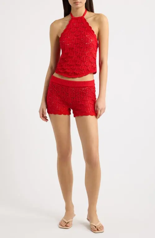HELLO MOLLY Palm Shade Halter Knit Top