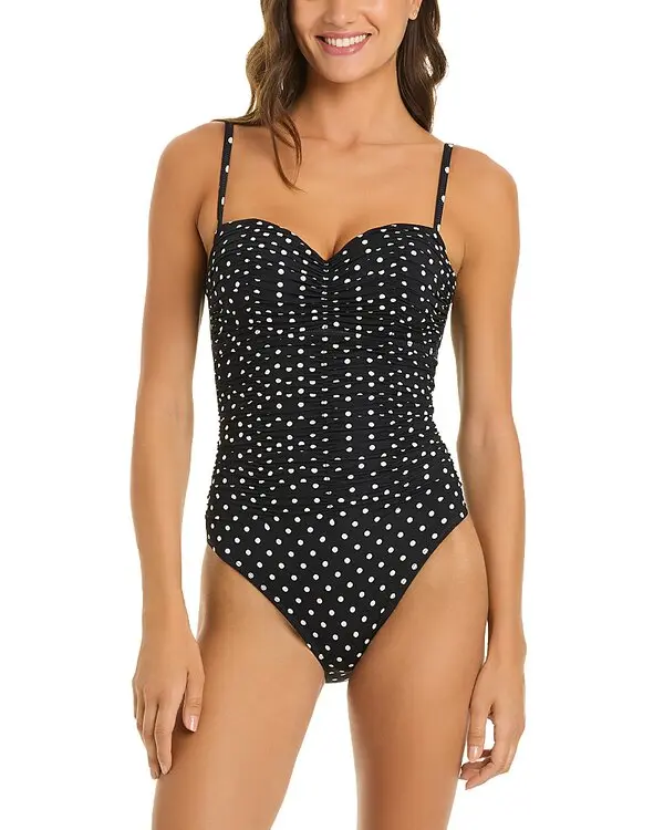 BLEU BY ROD BEATTIE Ruched Waist Sweetheart Neck Swimsuit - Black