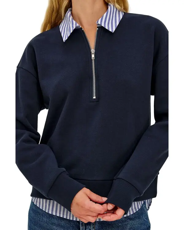 Rails Waverly Cotton Collared Quarter Zip Sweater