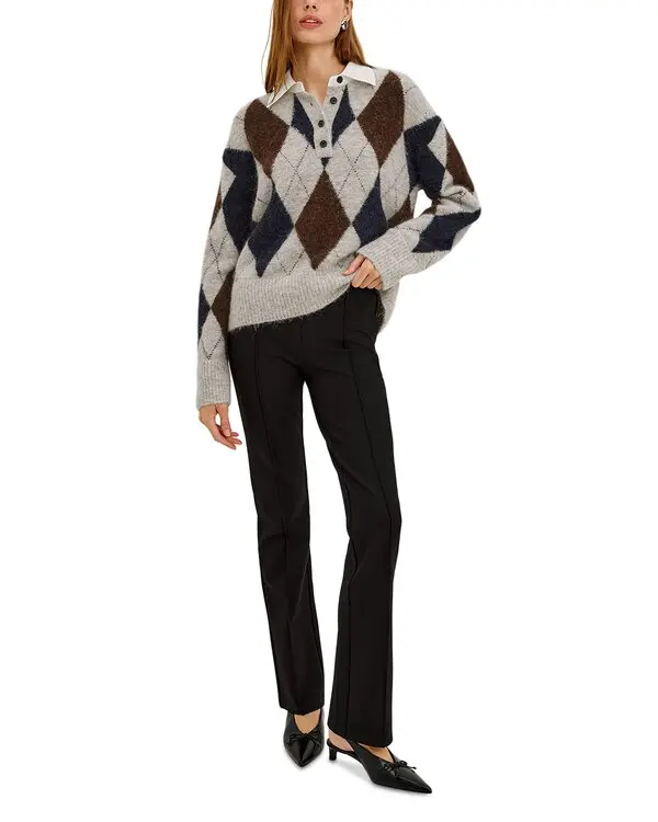 Rails Linda Argyle Alpaca Blend Collared Sweater
