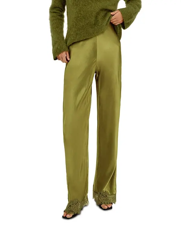 Rails Silvi Lace Hem Satin Pants