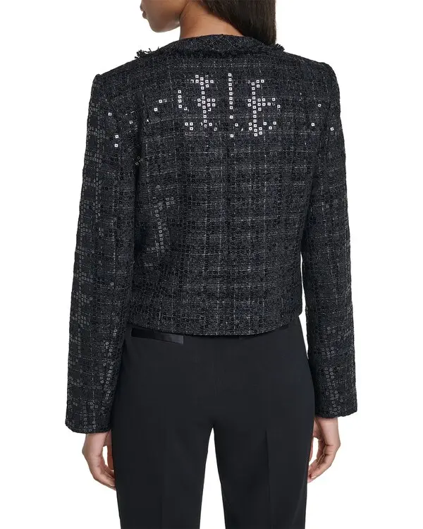 Karl Lagerfeld Sequin Embellished Tweed Jacket