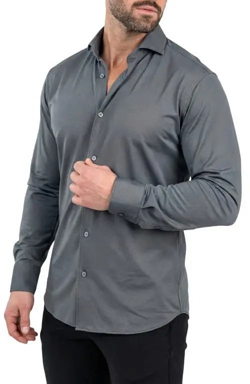 MACEOO Einstein Long Sleeve Stretch Dress Shirt