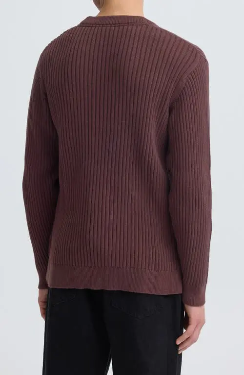 !SOLID Ribbed Crewneck Cotton Sweater
