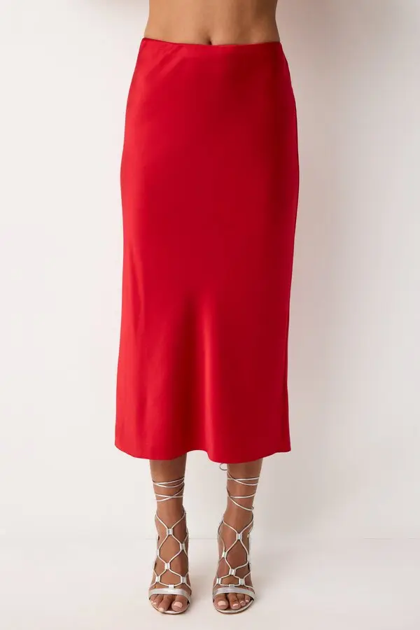Ramy Brook Krisia Silk Slip Midi Skirt