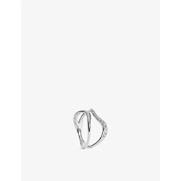 Monica Vinader Riva Pave Wrap Sterling- And Lab Grown Diamond Ring