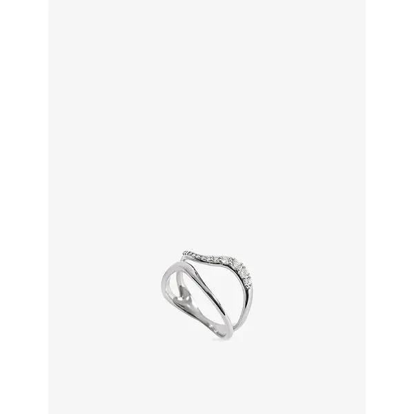 Monica Vinader Riva Pave Wrap Sterling- And Lab Grown Diamond Ring