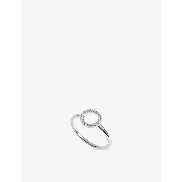 Monica Vinader Riva Pave Mini Sterling- And Lab Grown Diamond Ring