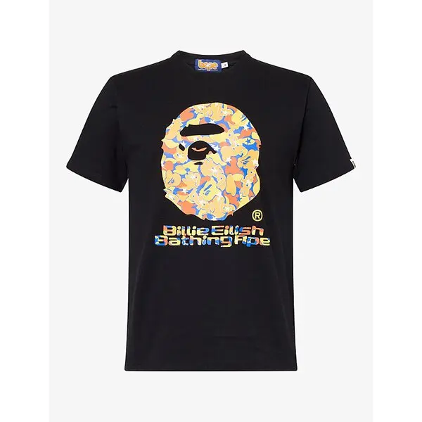 A BATHING APE X Billie Eilish Camo Cotton-jersey T-shirt