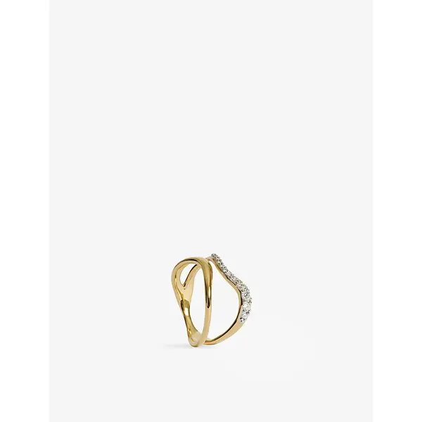 Monica Vinader Riva Pave Wrap 18ct Vermeil And Lab Grown Diamond Ring