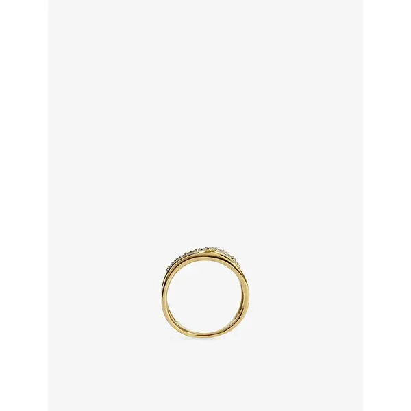 Monica Vinader Riva Pave Wrap 18ct Vermeil And Lab Grown Diamond Ring