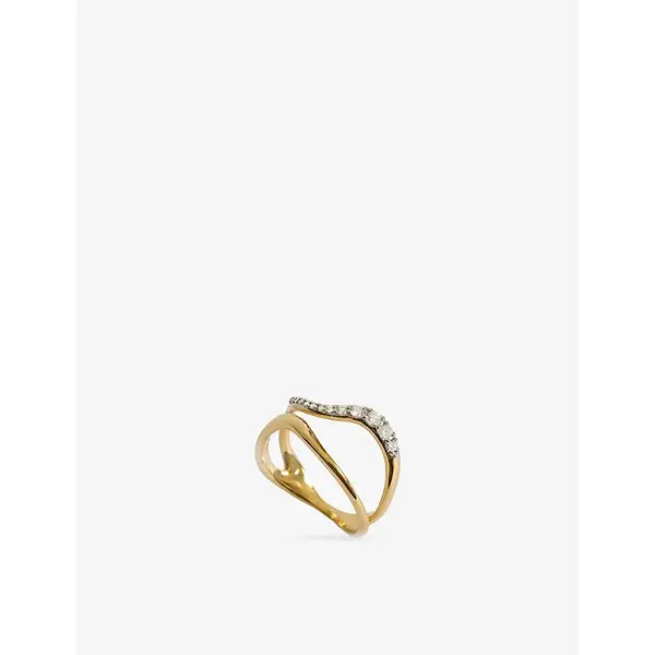 Monica Vinader Riva Pave Wrap 18ct Vermeil And Lab Grown Diamond Ring