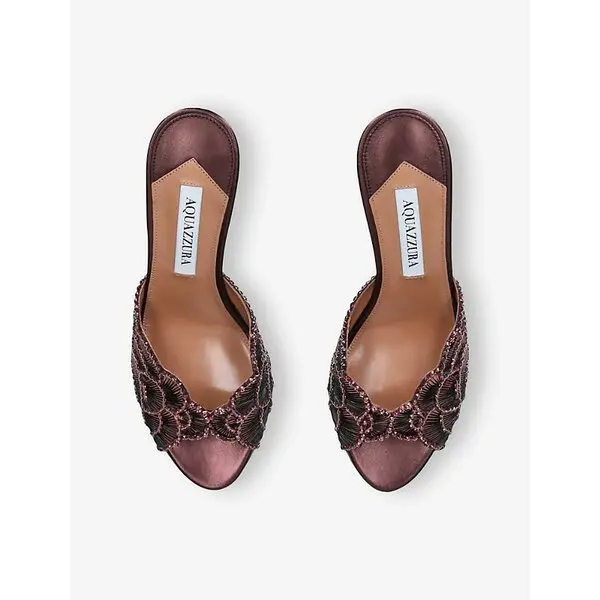 AQUAZZURA Ce Soir 75 Leather Heeled Mules