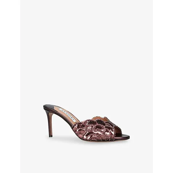 AQUAZZURA Ce Soir 75 Leather Heeled Mules