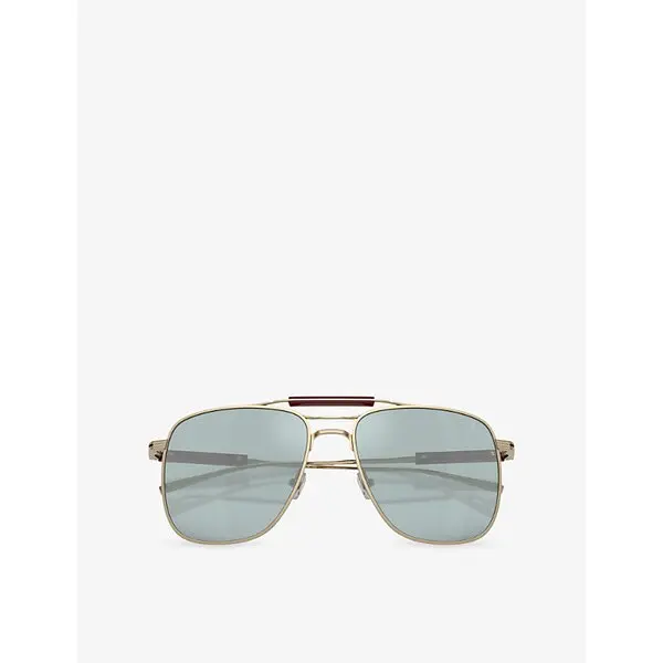 Brunello Cucinelli Bc2024st Square-frame Metal Sunglasses