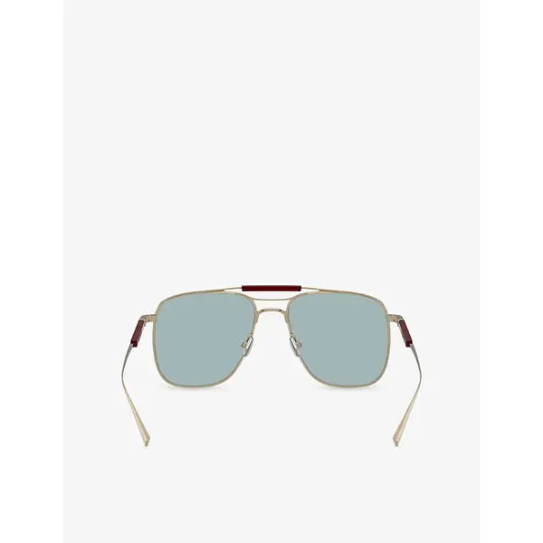 Brunello Cucinelli Bc2024st Square-frame Metal Sunglasses