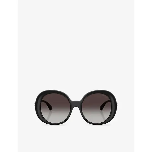 JIMMY CHOO Jc6004hu Round-frame Acetate Sunglasses - Black