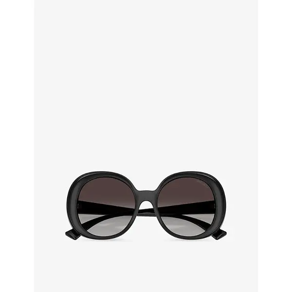 JIMMY CHOO Jc6004hu Round-frame Acetate Sunglasses - Black