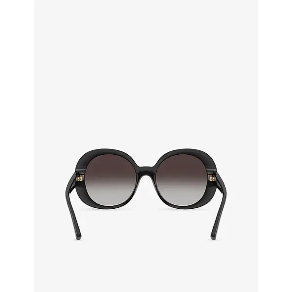 JIMMY CHOO Jc6004hu Round-frame Acetate Sunglasses - Black