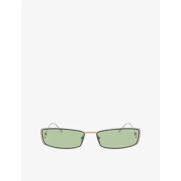 Prada Pr D67s Rectangle-frame Metal Sunglasses