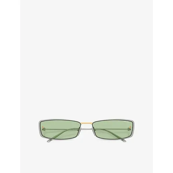 Prada Pr D67s Rectangle-frame Metal Sunglasses