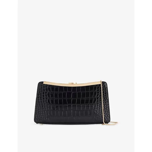 Simkhai Solange Croc-embossed Leather Clutch