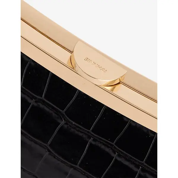 Simkhai Solange Croc-embossed Leather Clutch