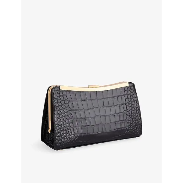 Simkhai Solange Croc-embossed Leather Clutch