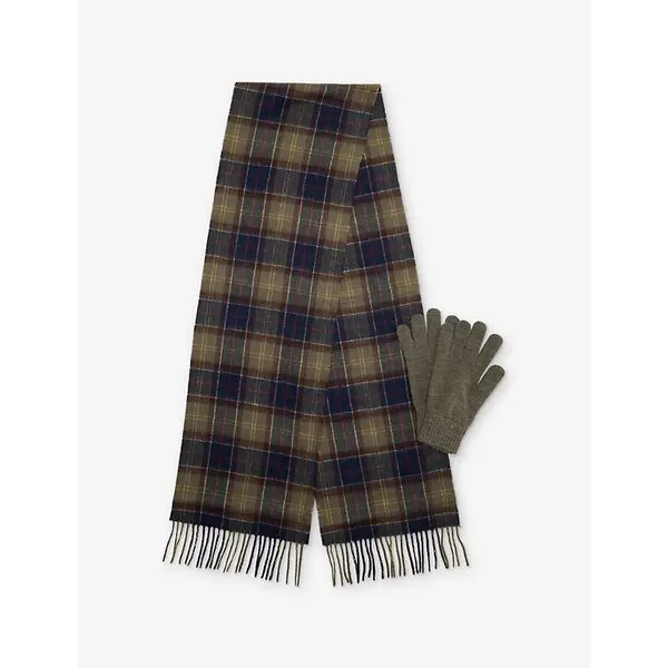 Barbour Tartan Wool Scarf And Gloves Set