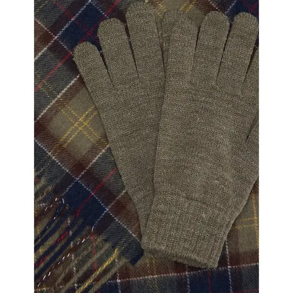 Barbour Tartan Wool Scarf And Gloves Set