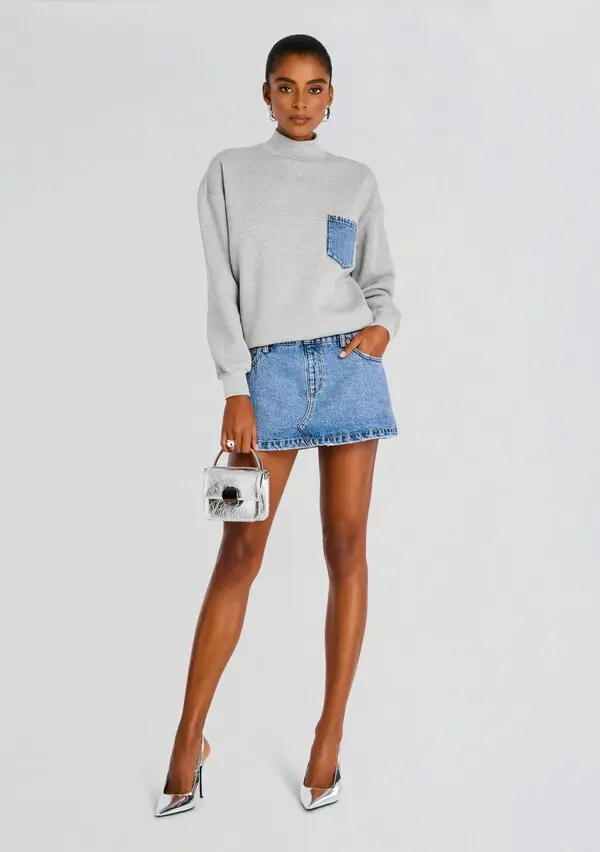 SEROYA Marley Terry Denim Dress - River