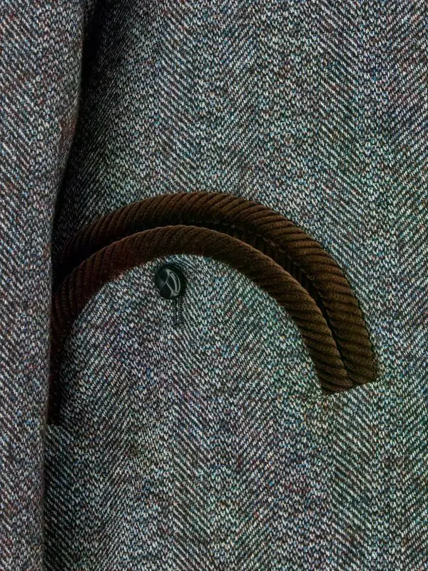 BLAZÉ MILANO Chausie Herringbone-weave Corduroy-collar Jacket