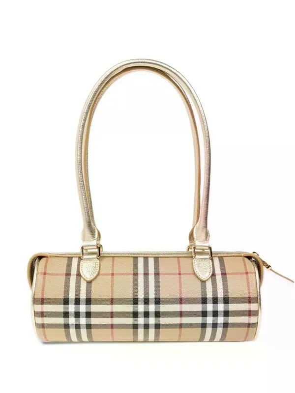 Burberry Check Leather Shoulder Bag - Neutrals