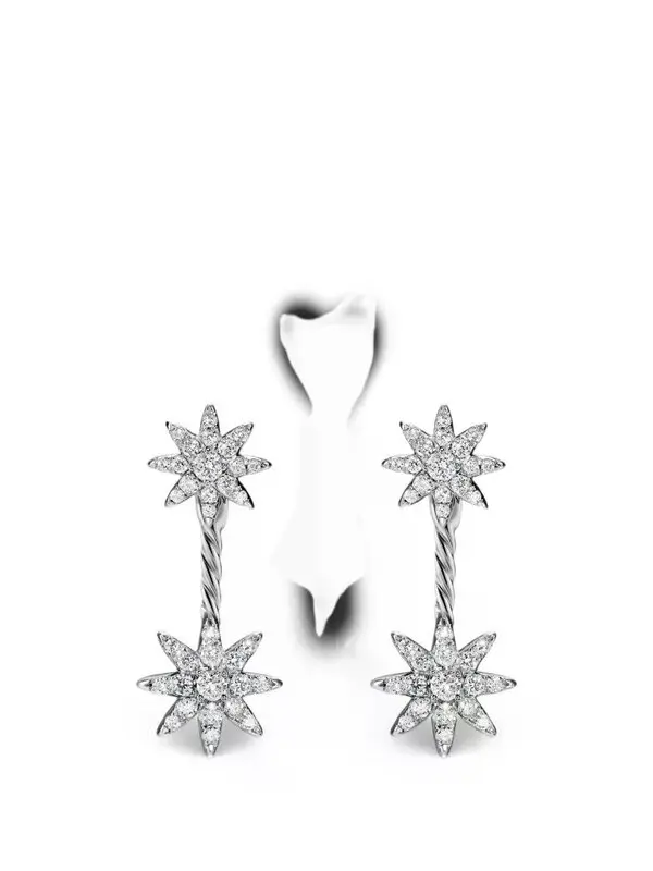 David Yurman Petite Starburst Diamond Earrings - Silver