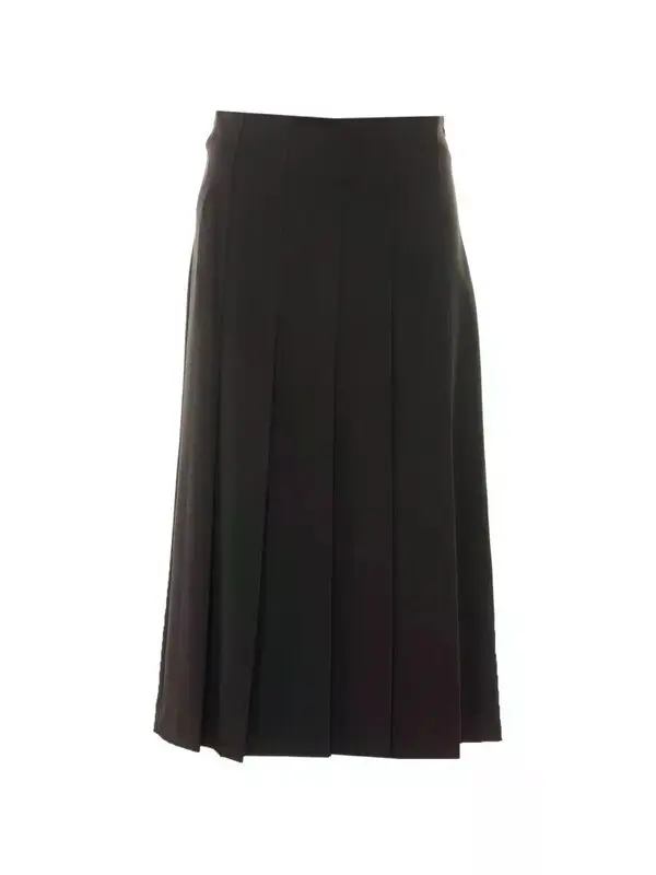 RUE DU BAC Pleated Rear-slit Midi Skirt