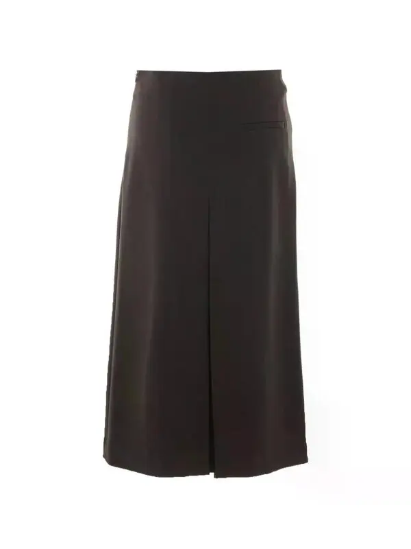 RUE DU BAC Pleated Rear-slit Midi Skirt