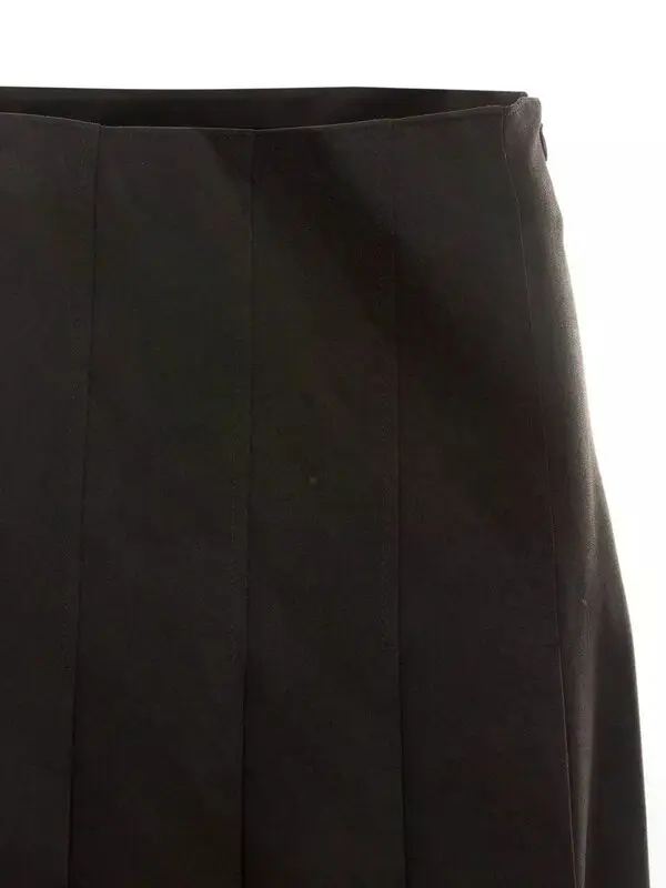 RUE DU BAC Pleated Rear-slit Midi Skirt