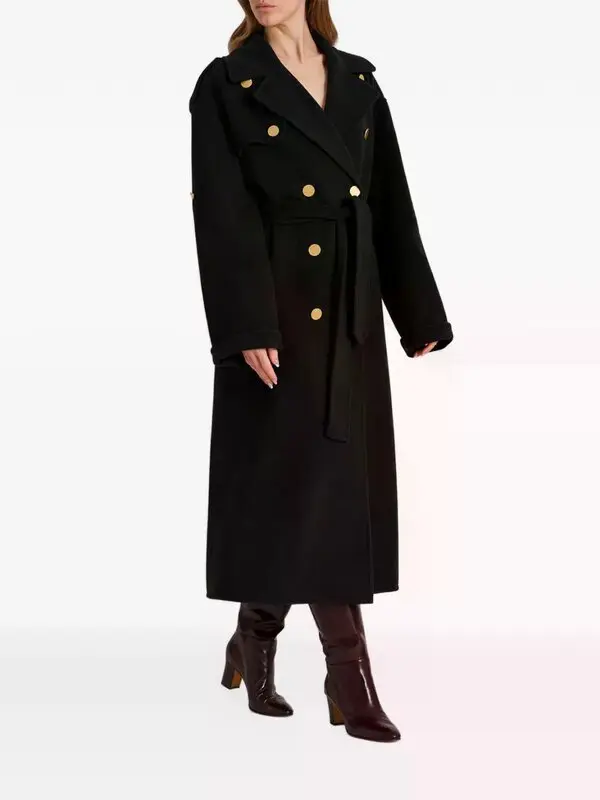 Alberta Ferretti Double-breasted Belted Coat