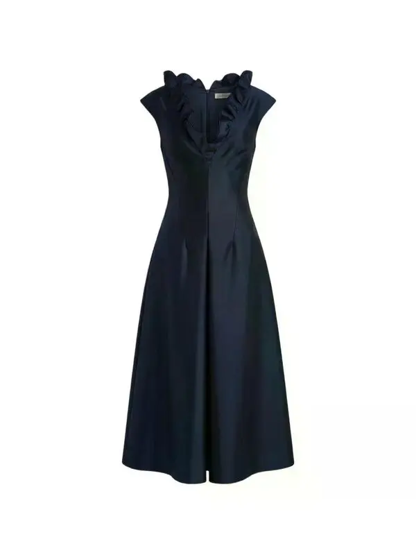 Alberta Ferretti Ruffled V-neck Midi Dress - Blue