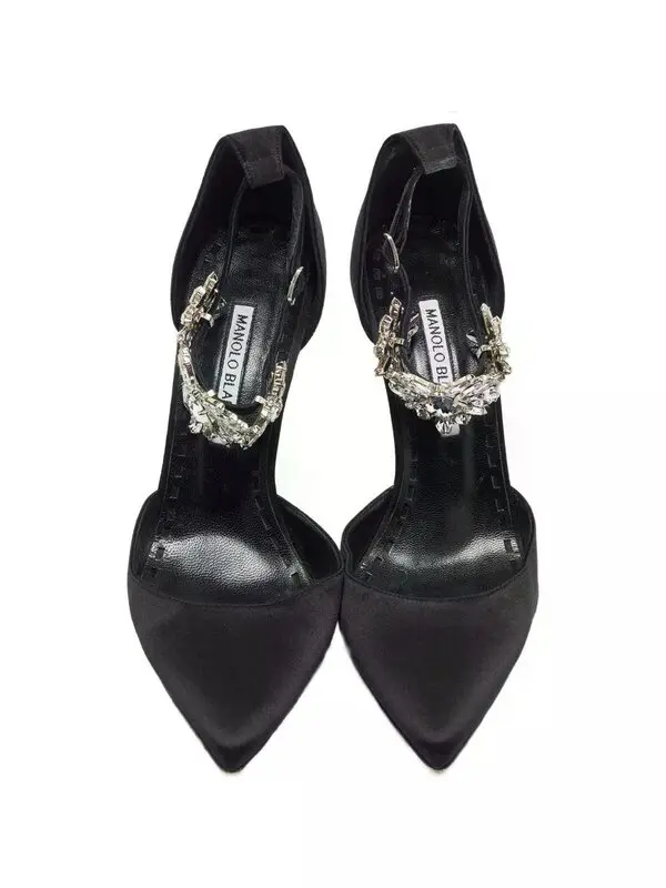 Manolo Blahnik Sicariata Crystal-embellished Heeled Pumps