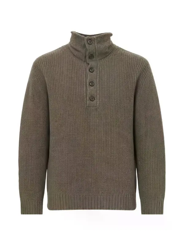 04651 / A TRIP IN A BAG Button-up Ribbed-knit Sweater