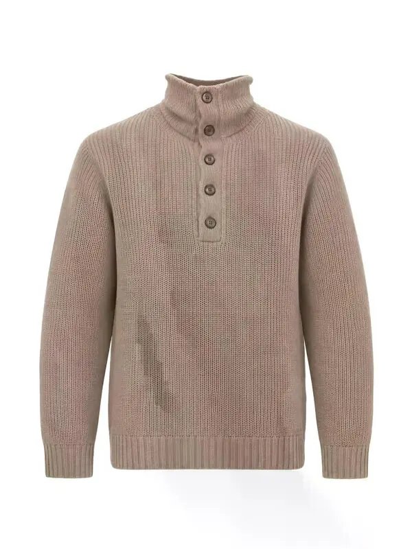 04651 / A TRIP IN A BAG Ribbed-knit Button-up Sweater
