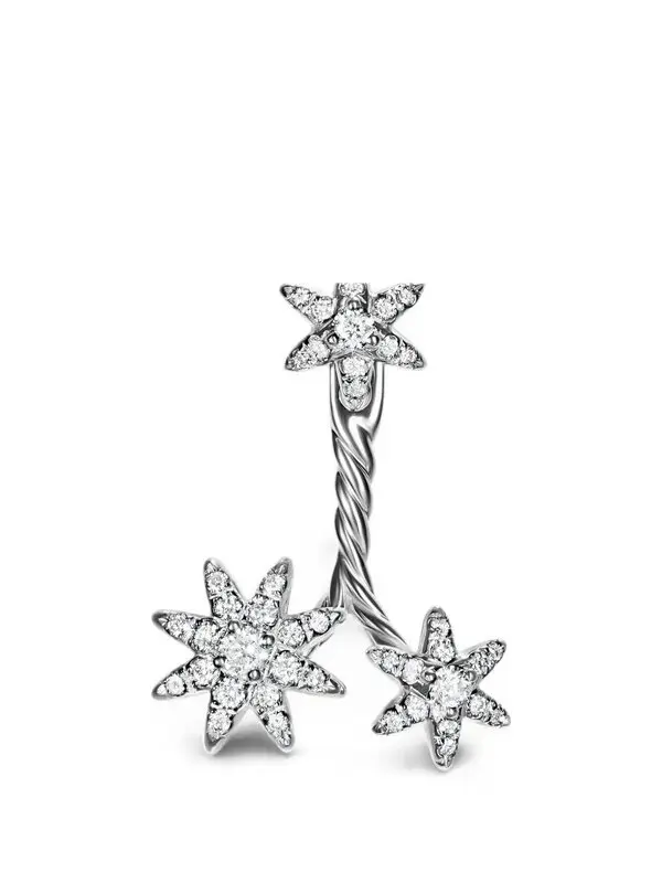 David Yurman Petite Starburst Diamond Earrings - Silver