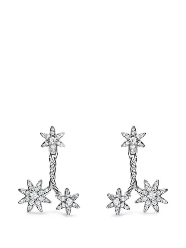 David Yurman Petite Starburst Diamond Earrings - Silver