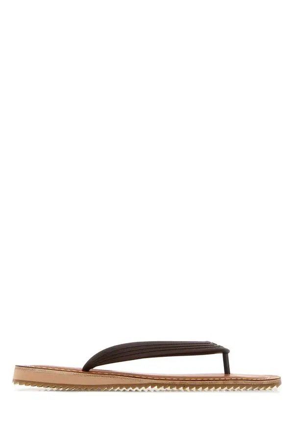 Miu Miu Rubber Thong Slippers - Brown